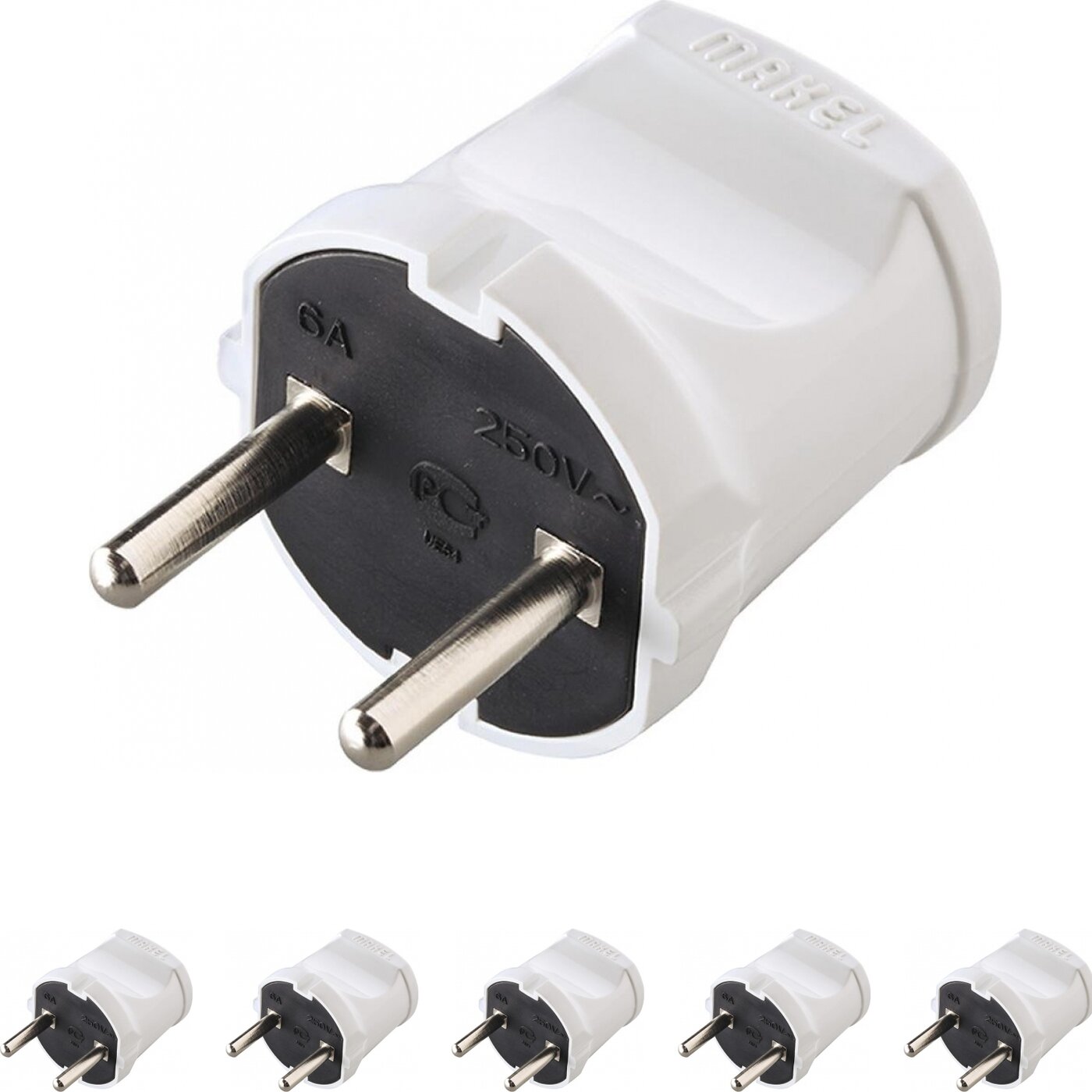 Вилка Makel с прямым вводом IP20 белая (комплект из 5 шт.)