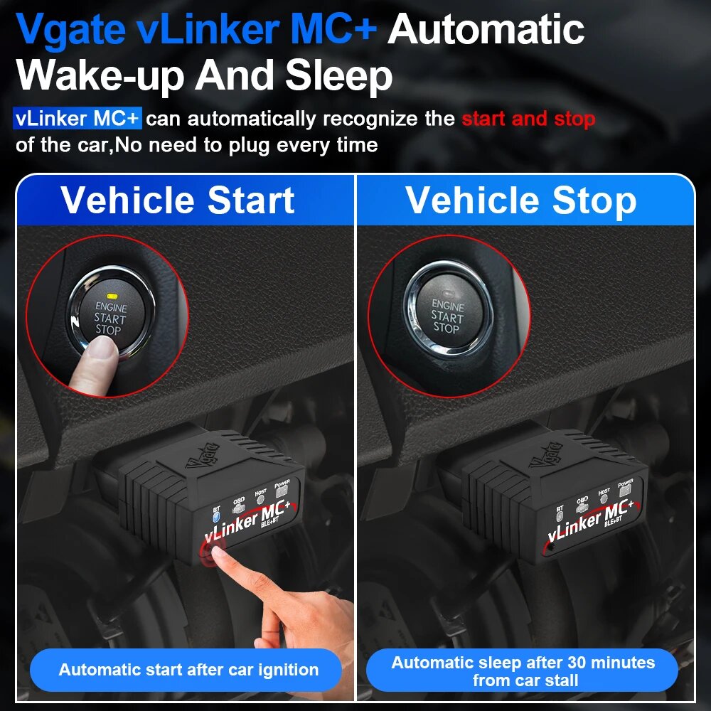 Vgate vLinker MC Bluetooth 4.0 OBD2 сканер — фото 1
