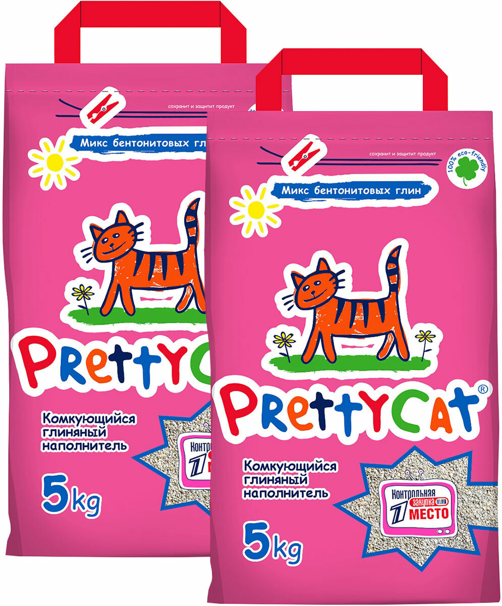PRETTY CAT EURO MIX наполнитель комкующийся для туалета кошек (5 + 5 кг)