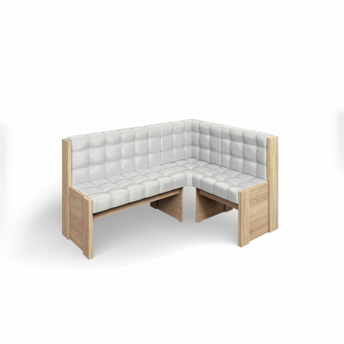 Угловая скамья "квадро" Дуб сонома/экокожа Милк (Бител)