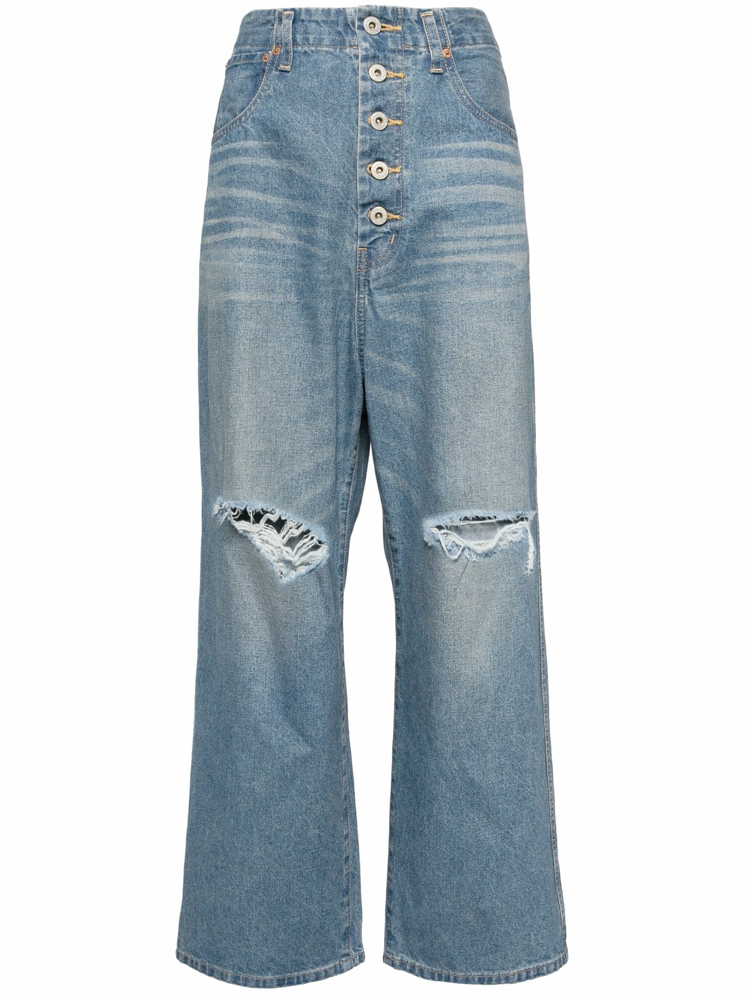 Джинсы Distressed straight-leg jeans 