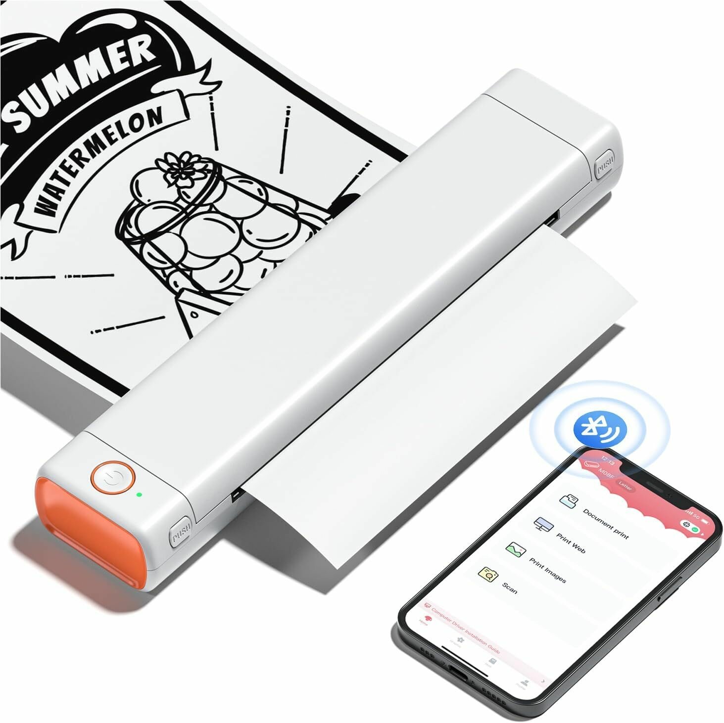 Портативный термопринтер Phomemo M08F, белый