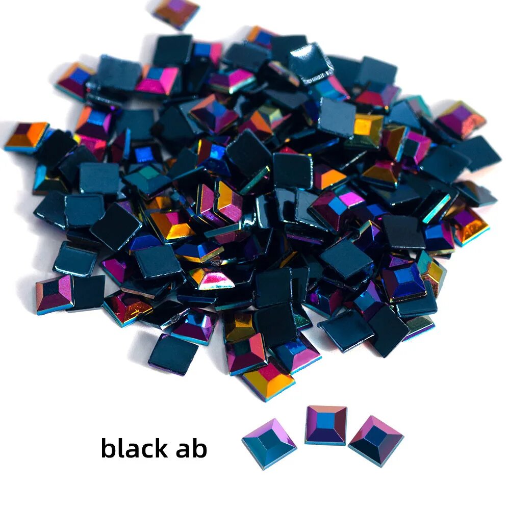 Стразы черные black ab, 4 мм, 100 шт