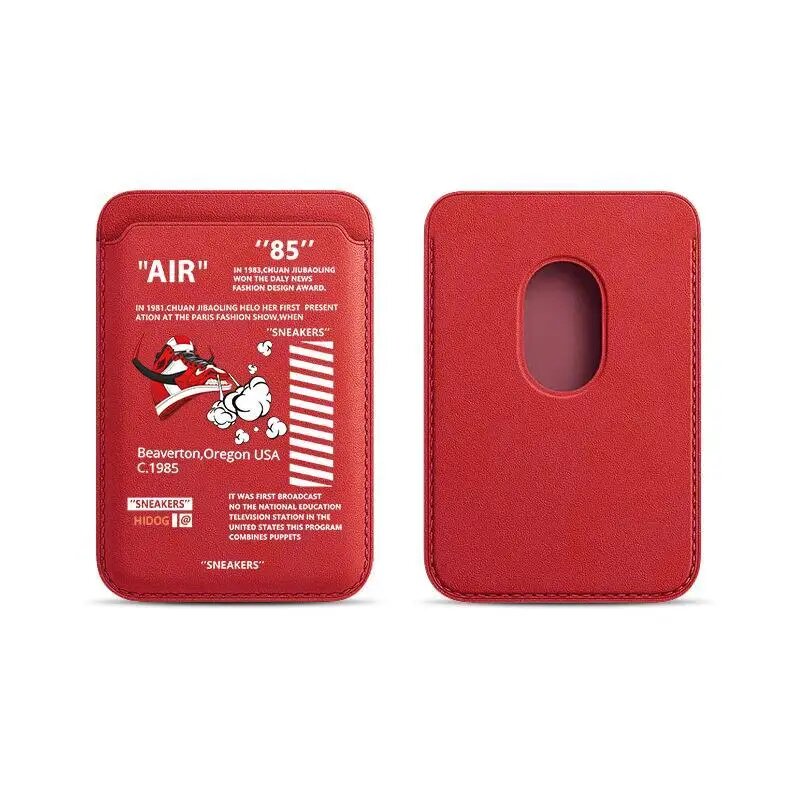 Обновленный магнитный чехол-кошелек из искусственной кожи для MagSafe iPhone 13, Красный, Красный