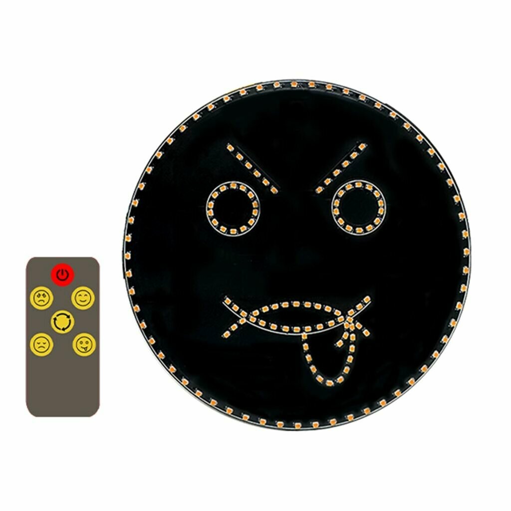 Веселый и креативный светодиодный световой индикатор, яркий привлекательный смайлик, пульт дистанционного управления для заднего стекла автомобиля