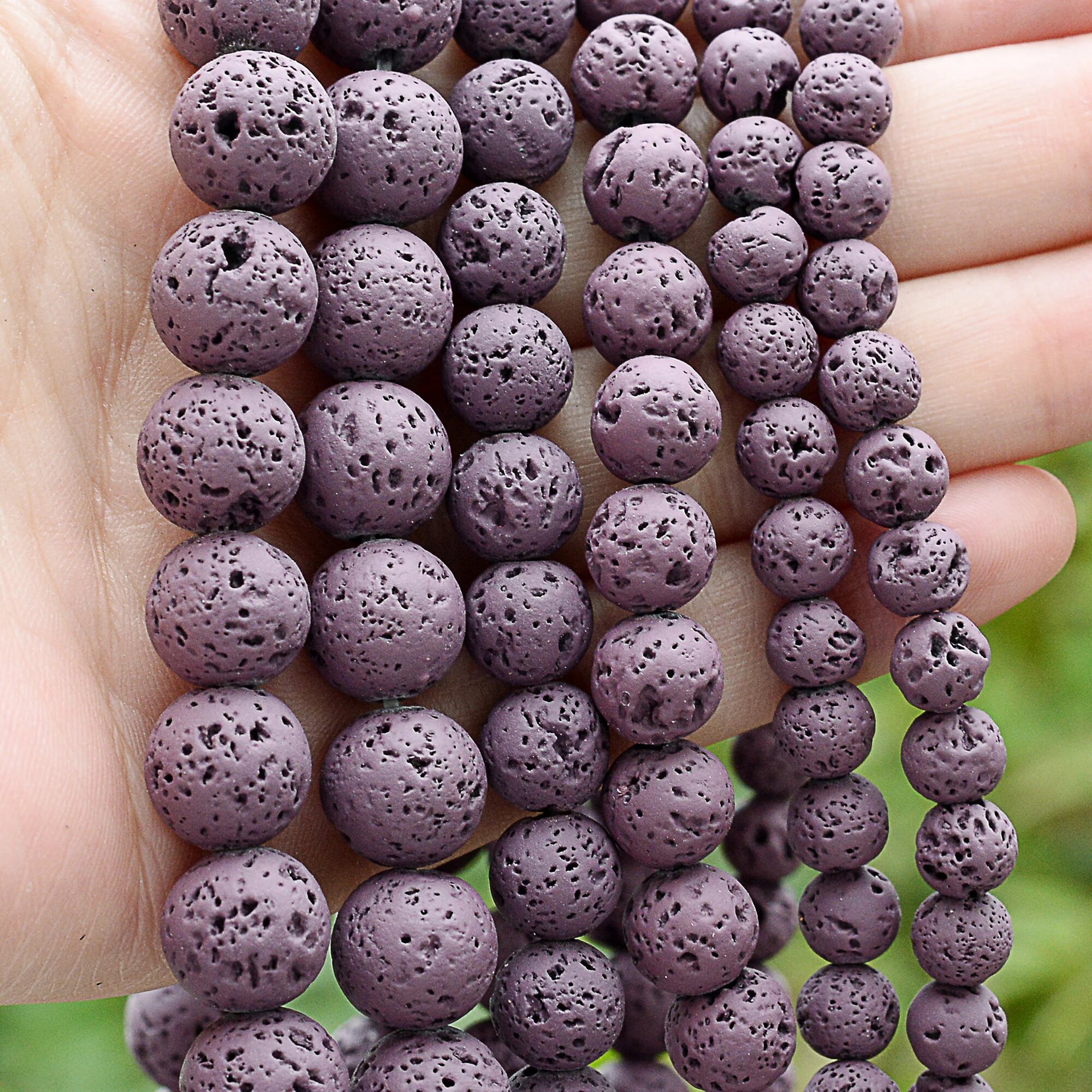 Бусины из вулканической лавы Fathand 24 цветов 4-12 мм