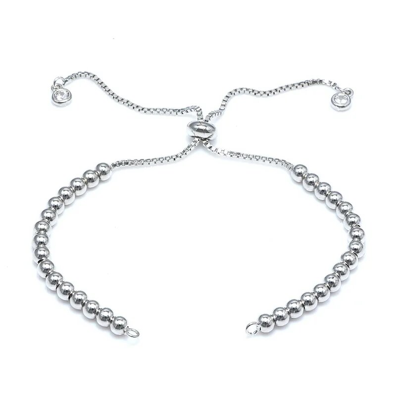 YANASI Золотой Серебряный Медный Бисер Регулируемые Цепочки для Браслетов white