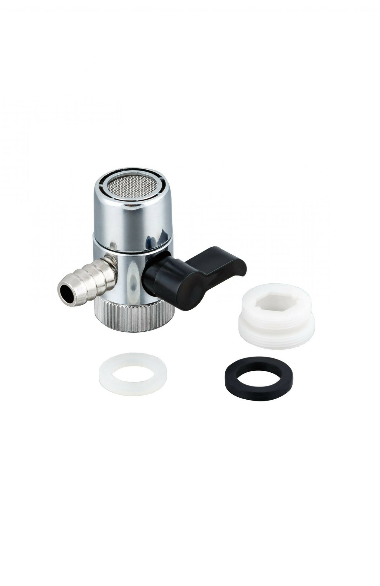 Дивертор 2-х режимный на смеситель со штуцером 8мм, с переходником и прокладками