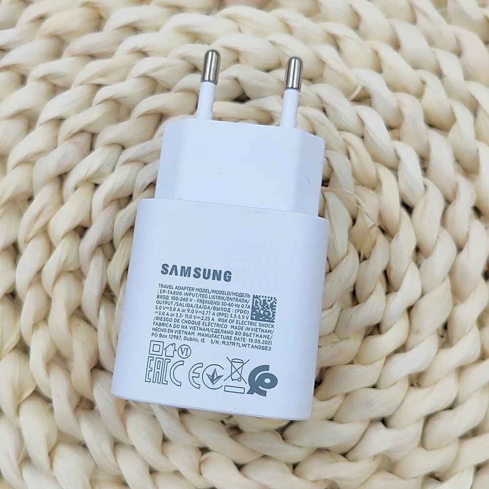 Супербыстрое зарядное устройство Samsung A36 A16 5G 25W PD Usb Type C адаптер Cargador для SAMSUNG Galaxy S25 S24 Ultra Plus S23 FE A05S M54 White EU Adapter