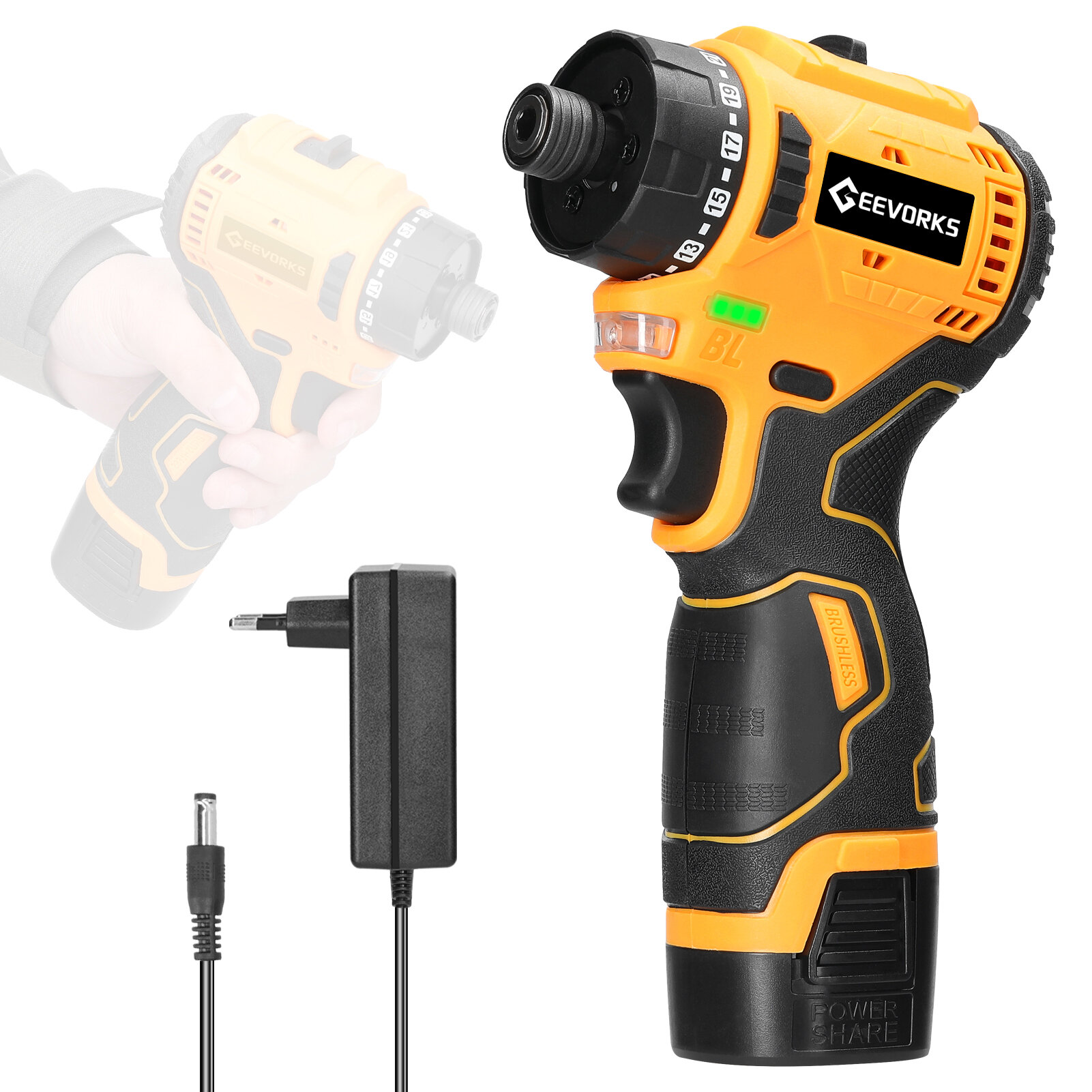 Литиевая отвертка 16,8 В, крутящий момент 55 Нм, многофункциональный набор инструментов для ремонта, электрическая отвертка для мобильных телефонов, компьютеров и бытовой техники.