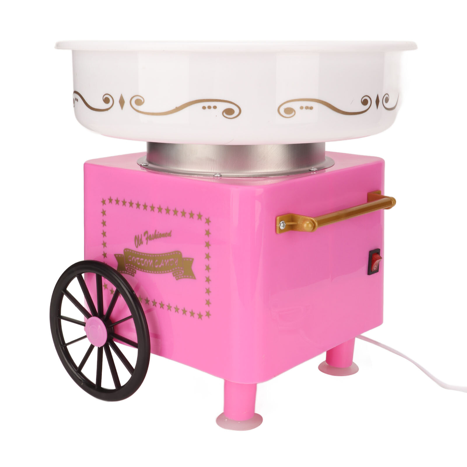 Производитель хлопковых конфет, белый, розовый, простое управление, малошумный, бытовой мини-простой аппарат для сахарной ваты, вилка стандарта США, 110 В