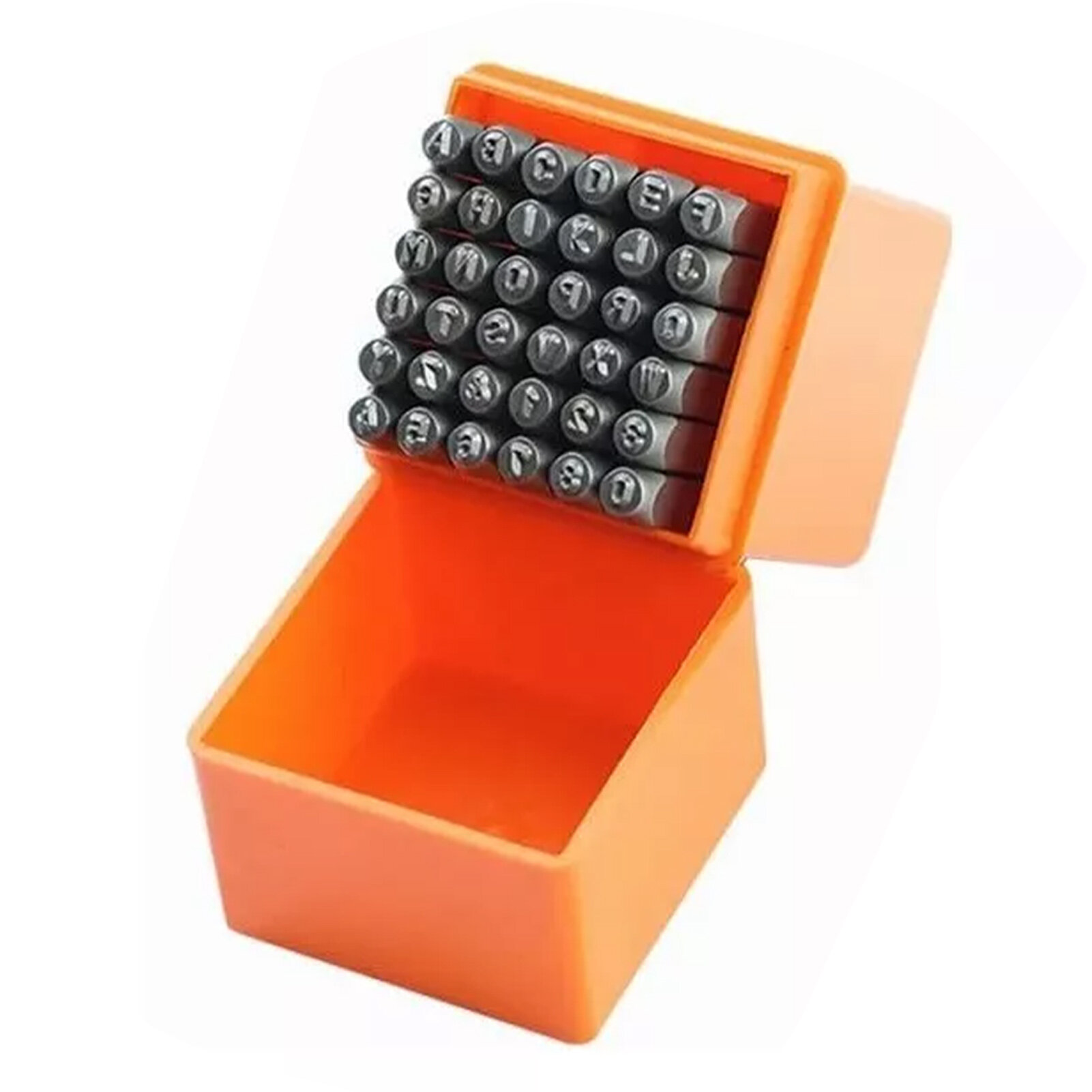 37 PCS Стальные штампы набор 26 букв 9 номеров 1 Символ 1 Портативный кожаный металлический марок