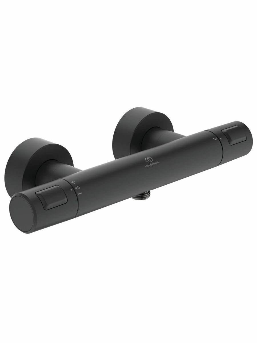 Смеситель для душа Ideal Standard CERATHERM T25 A7201XG термостатический, настенный, черный матовый