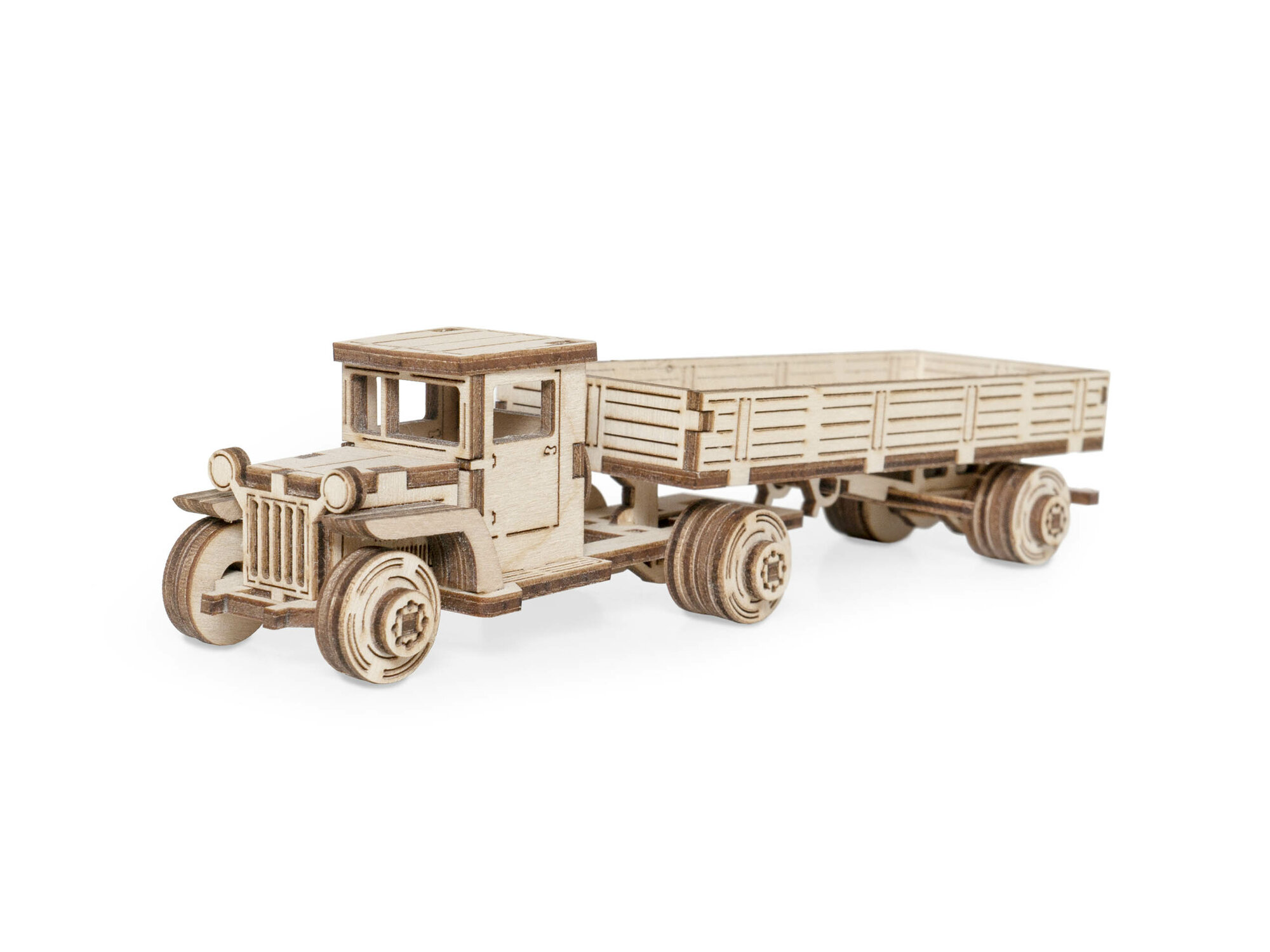 Деревянный конструктор Lemmo toys Грузовичок ЛТ с прицепом 58 деталей 078 5+