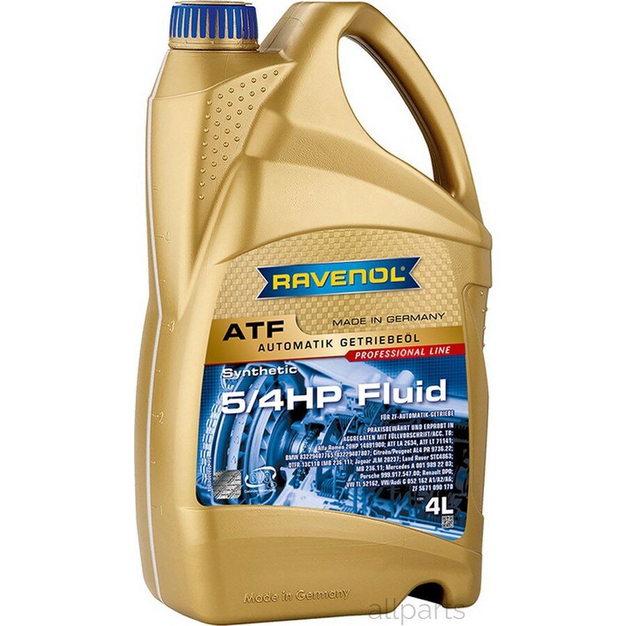 RAVENOL 1212104-004 Масло трансмиссионное АКПП RAVENOL ATF 5/4HP Fluid 4 л 1212104-004