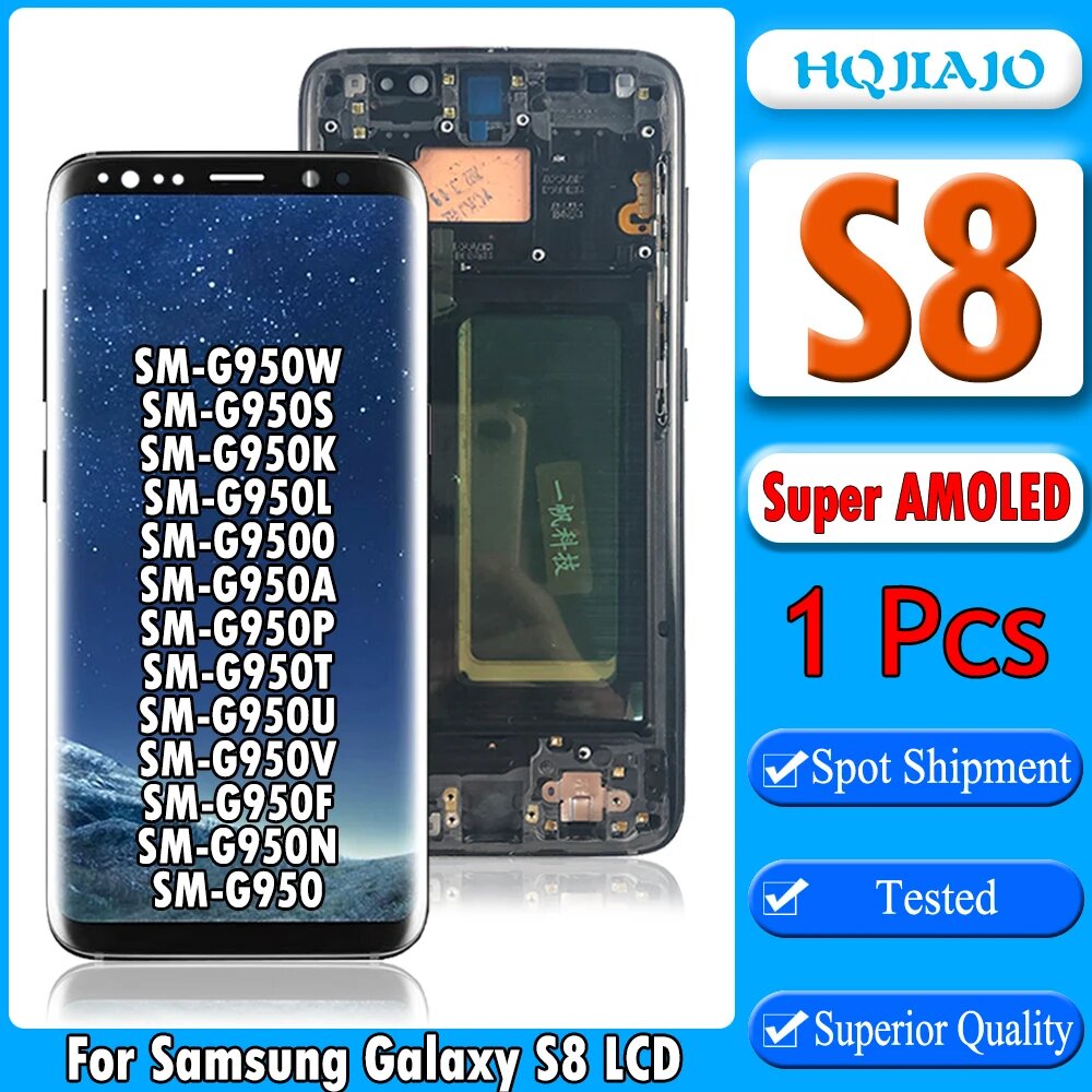 5,8 "Super AMOLED для Samsung S8 G950 G950F G950U ЖК-дисплей с дигитайзером сенсорного экрана Замена для Samsung S8 Экран дисплея