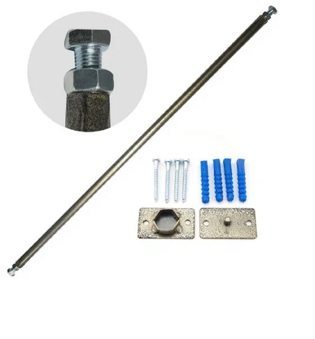 Турник резьбовой в проем Mr-t85, длина 75-85 см, сталь, бронзовый