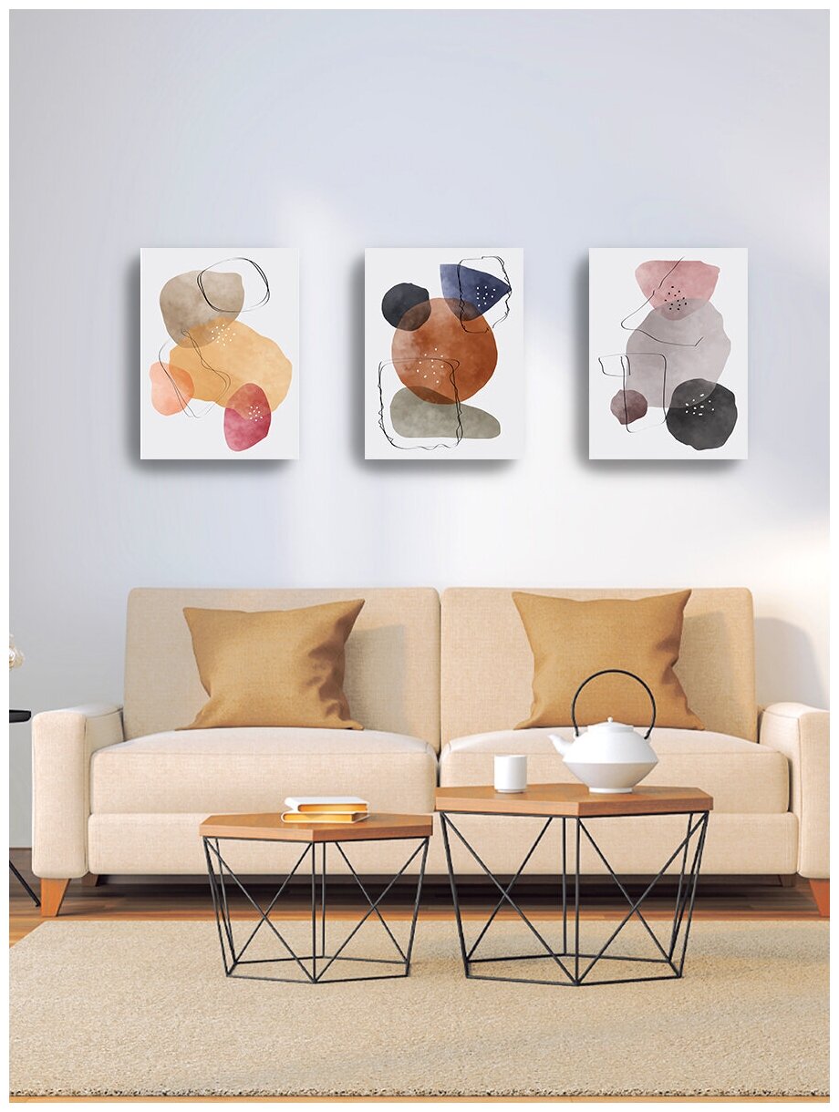 Картины на холсте LOFTime 3 шт 30Х40 абстракция пятна КОР К-199-3040