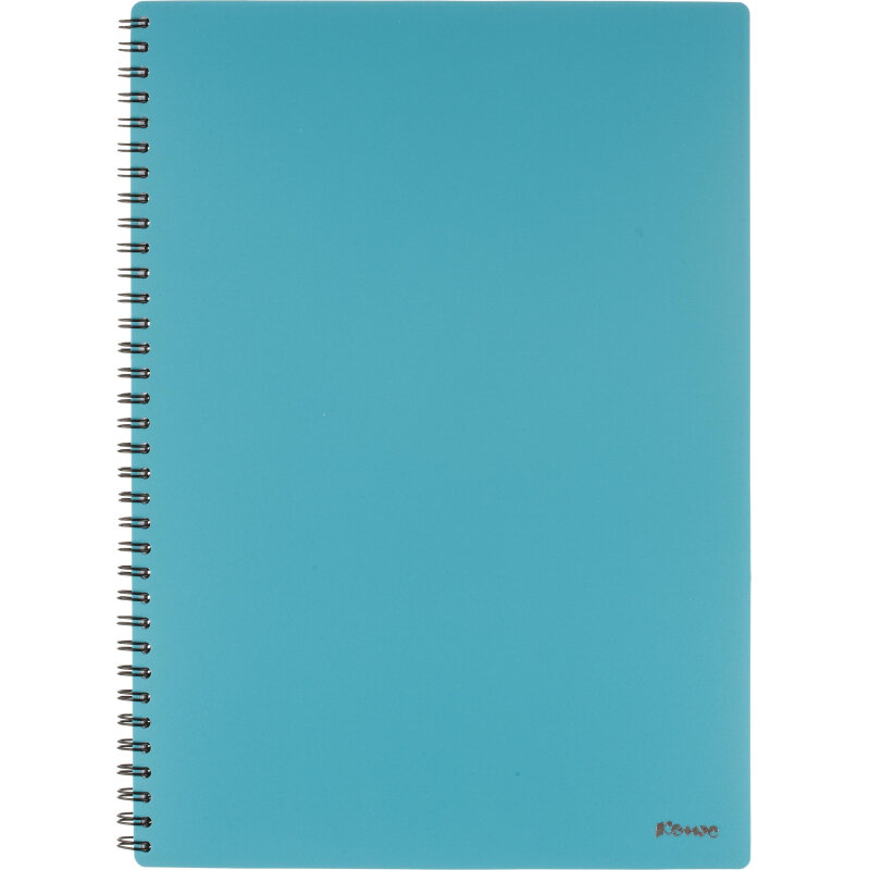 Бизнес-тетрадь Комус А5 100л, кл. обл пластик, спираль, голубая Classic 1561951