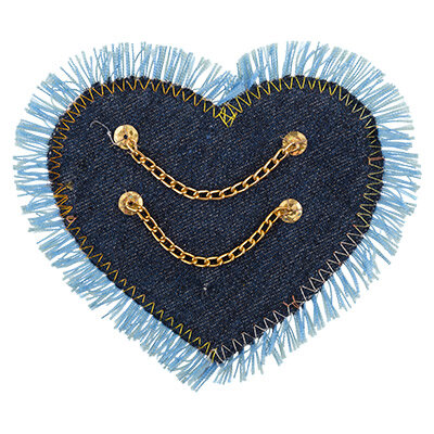 BLITZ термоаппликация сердце на джинсах с цепью 9.5x10.5 см С1/2 для стильных образов