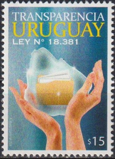 Почтовые марки Уругвай 2014г. "Закон о прозрачности" Законы MNH