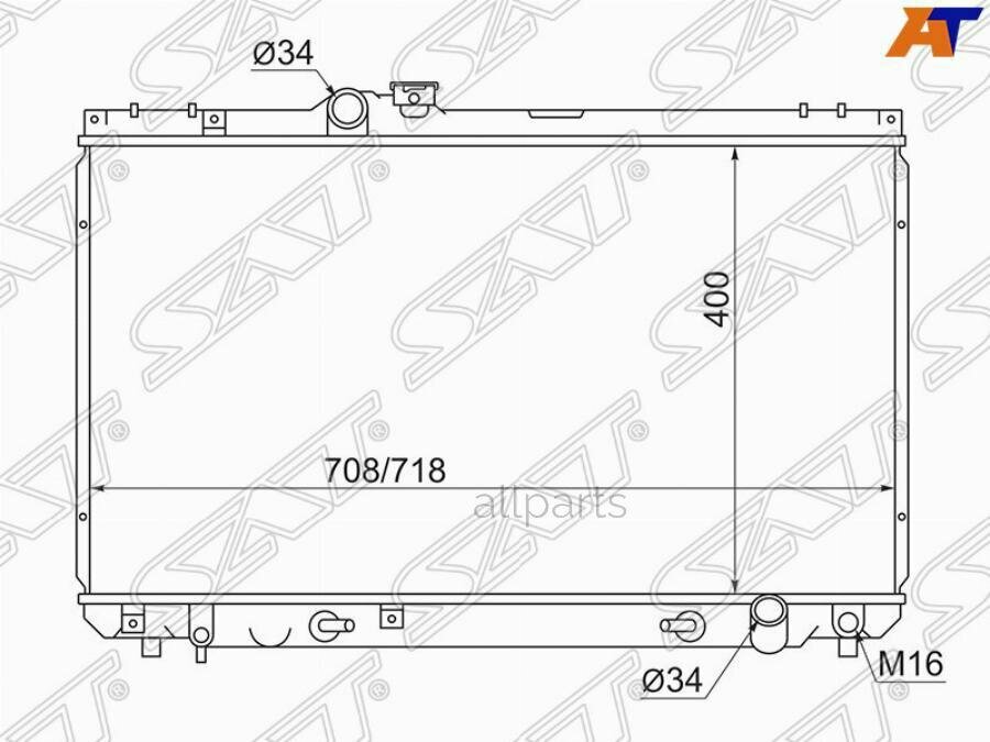SAT SG-TY0005-100 Радиатор Toyota Mark II (X100, X110) 96-04 / Chaser (X100) 96-01 / Cresta (X100) 96-01 / Mark II Wago