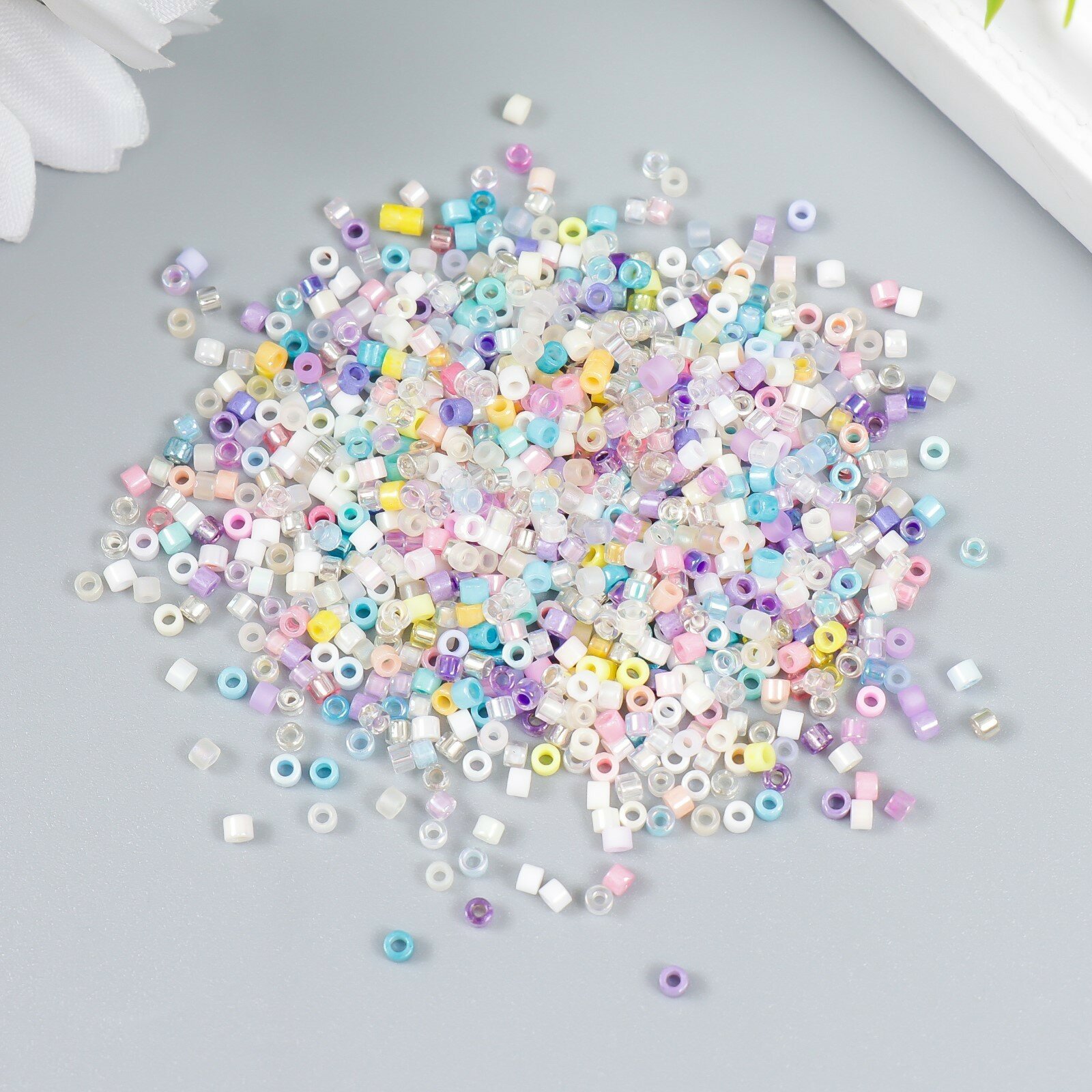 Бисер стекло 12/0 «Перламутр. Пастельное ассорти», 10 г