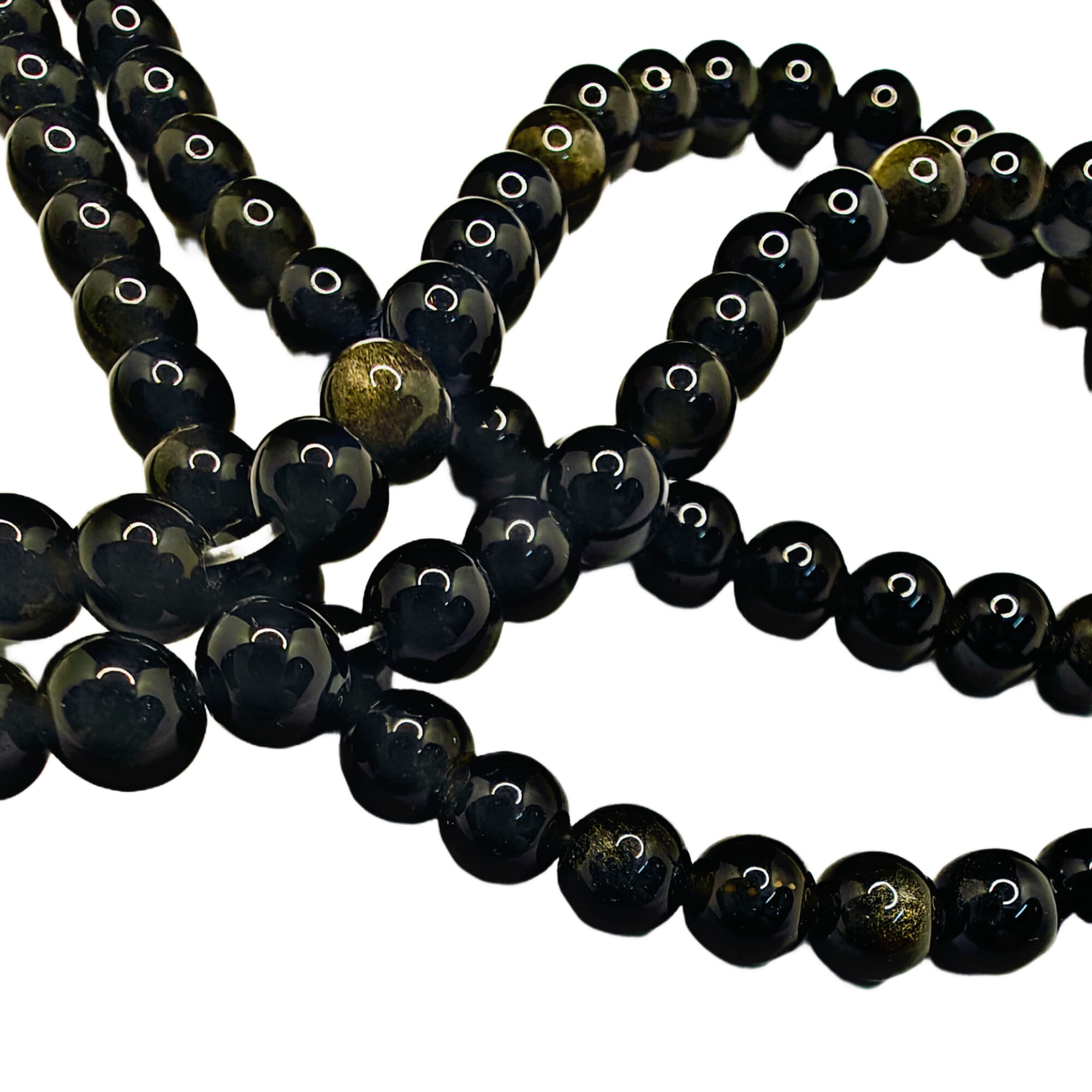 Обсидиан бусины шарик 6 мм, 38 см/нить, около 60 шт, для браслетов, бус, украшений