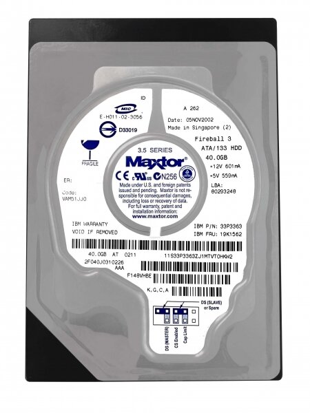Жесткий диск Maxtor 2F040J0 40Gb 5400 IDE 3.5" HDD