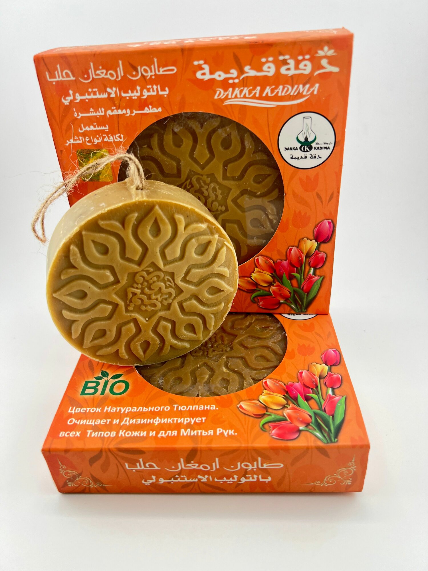 Мыло натуральное на веревочке Тюльпан из Сирии