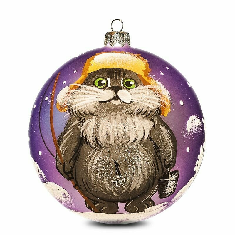 Шар на елку "Рыбак" 100мм