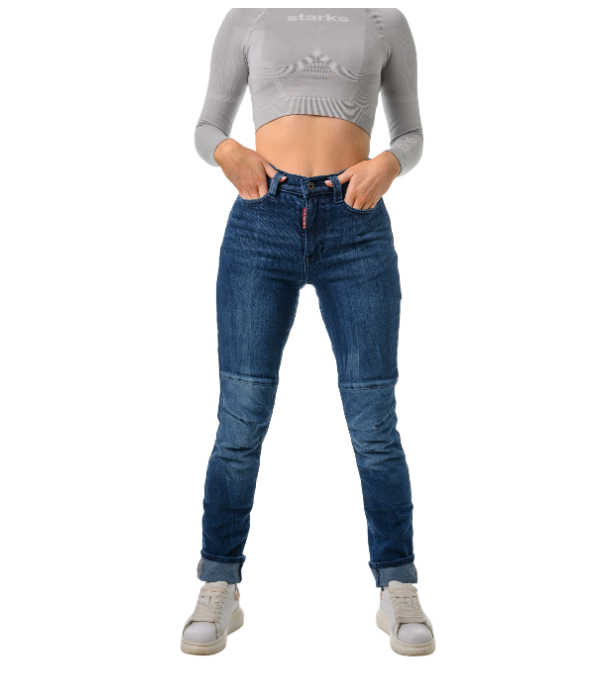 Мотоциклетные джинсы женские STARKS Zena Lite, Синий, размер 27
