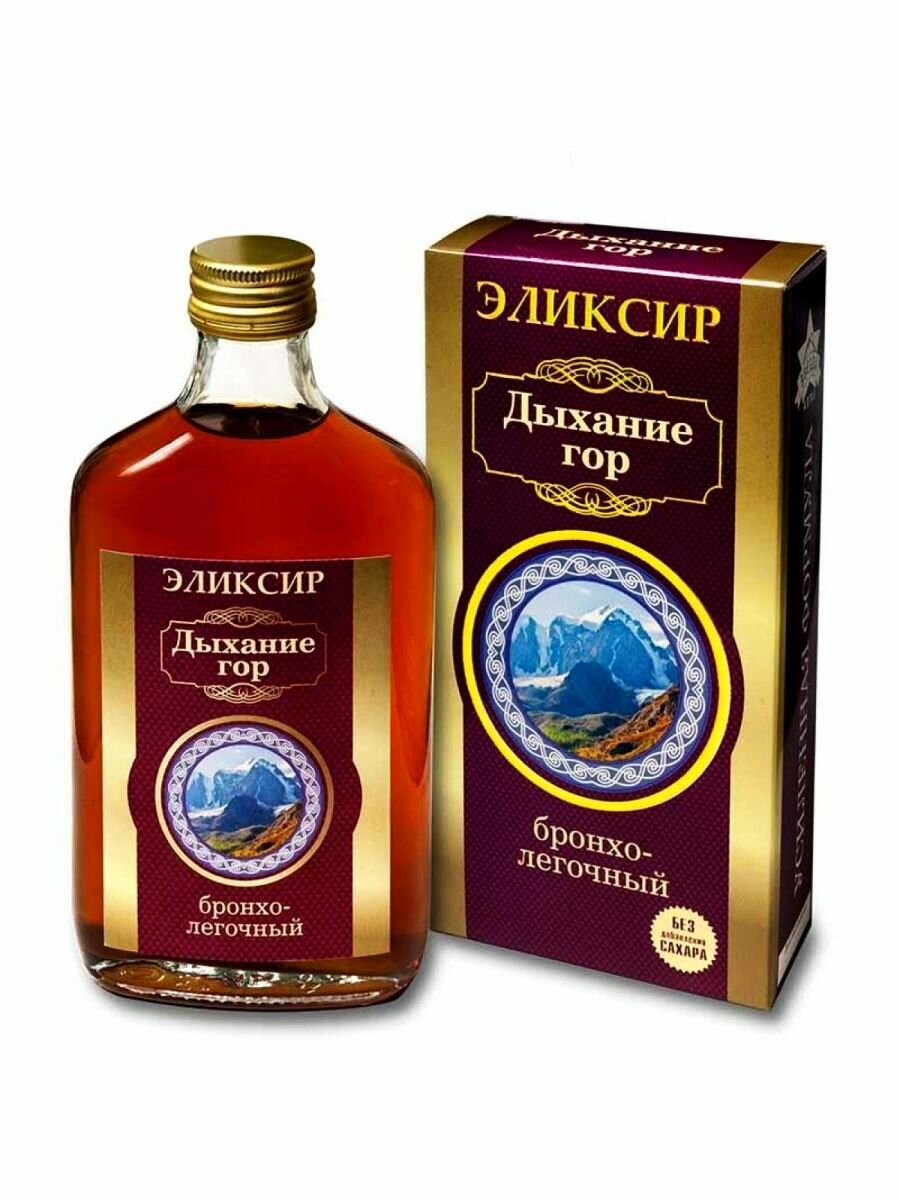 Эликсир Дыхание гор бронхолегочный На Фруктозе, Алтайбиопроект 250 мл.