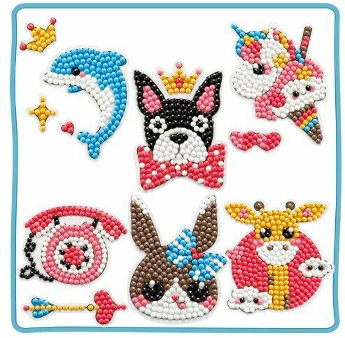 Алмазная мозаика стикеры. Наклейки со стразами животные