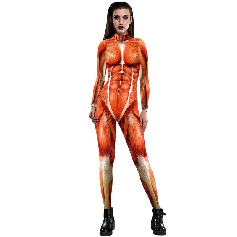 VIP 3D Аниме Комбинезон из Спандэкса Оранжевый, М, WOMEN