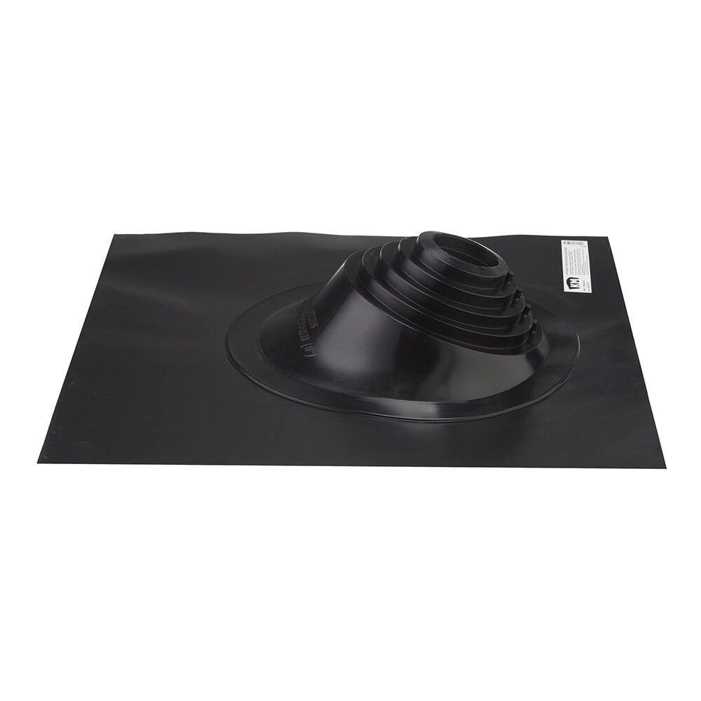 Проходка кровельная КМ 505х505 мм для дымоходов d75-200 мм черный силикон