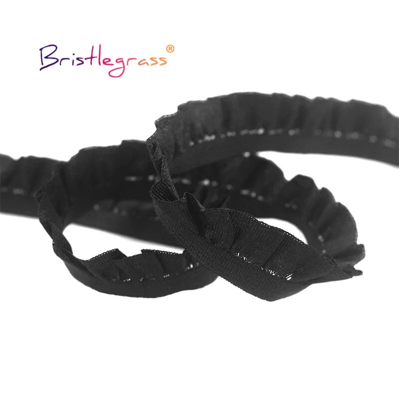 Бриллиант лента для рукоделия BRISTLEGRASS 5/8", 70% Chinlon & 30% Spandex Черный, Black, 2 Yards