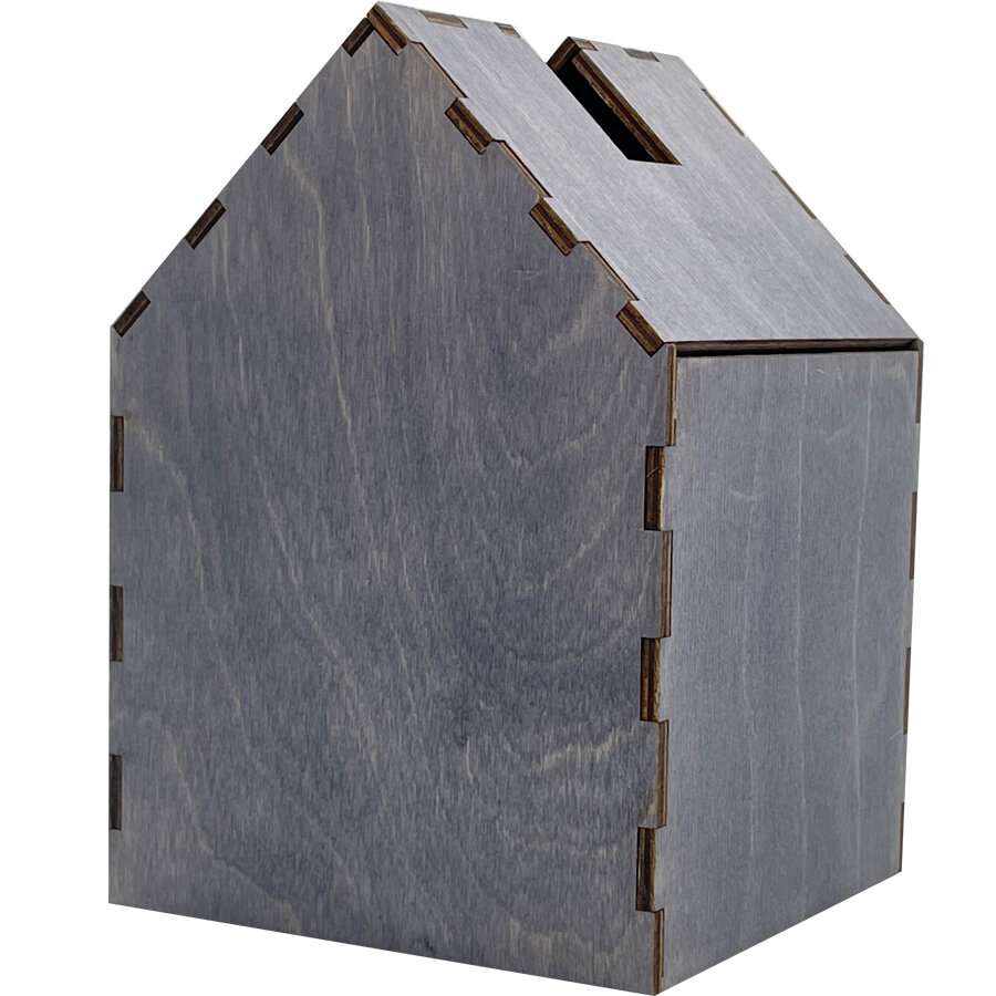 Диспенсер для бумажных салфеток в квадратной коробке, настольный, домик, цвет эбеновое дерево