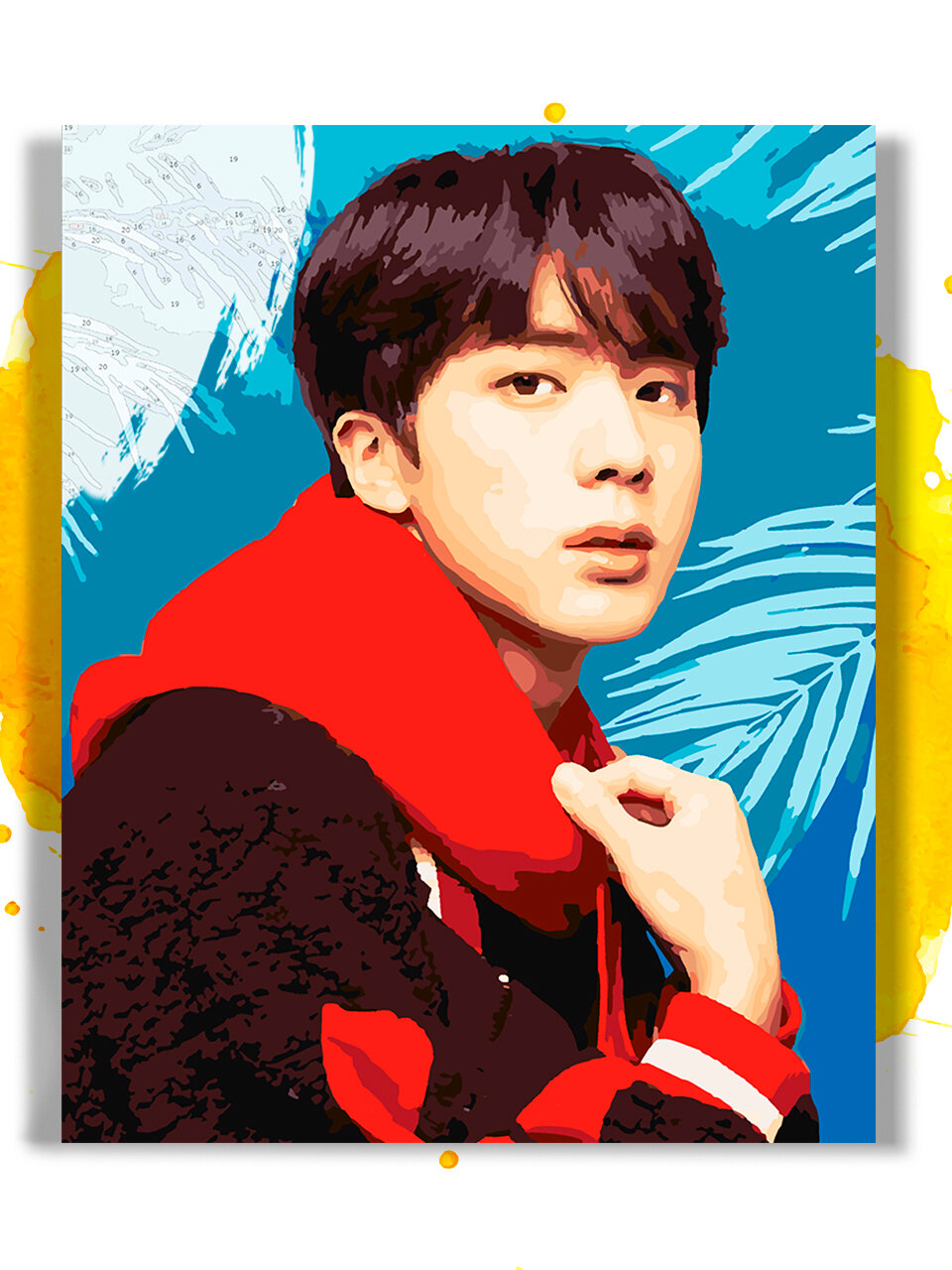 Картина по номерам на холсте BTS Ким Сокджин, 40 х 50 см