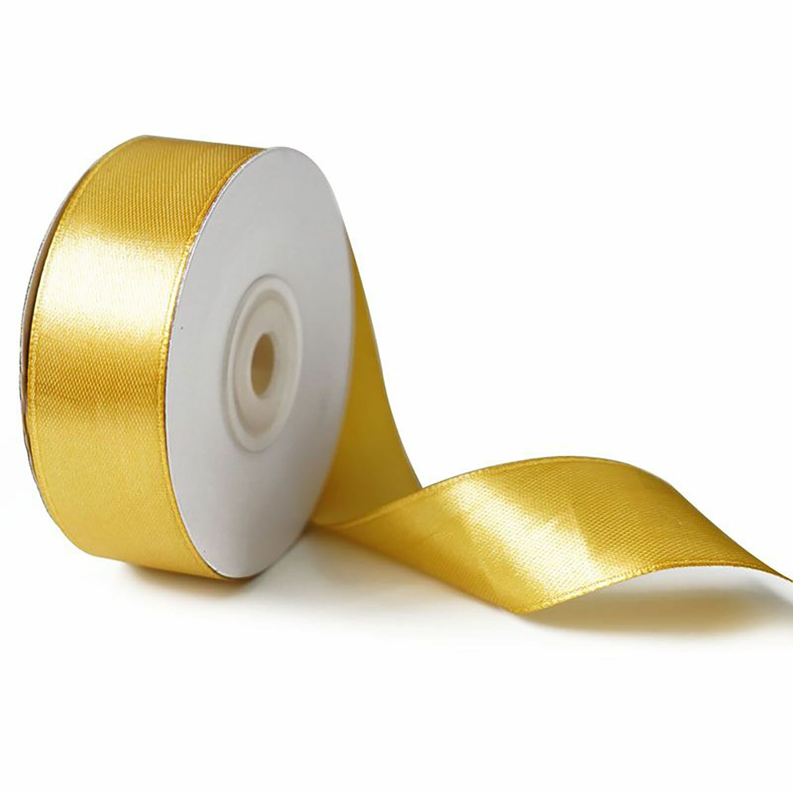 Лента декоративная Атлас Золото, 2,5 см * 22,85 м, 1 шт. / Браво