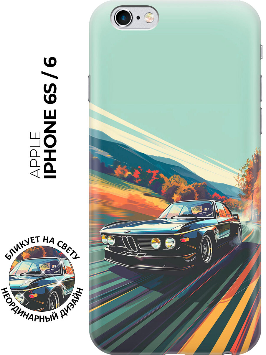 Силиконовый чехол на Apple iPhone 6s / 6 с принтом "Гоночный BMW"