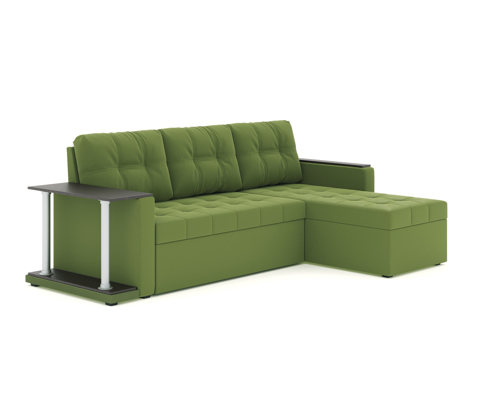 Угловой диван Атланта D@E Factory , 140х200, Велюр бинго эпл , ППУ, Дельфин