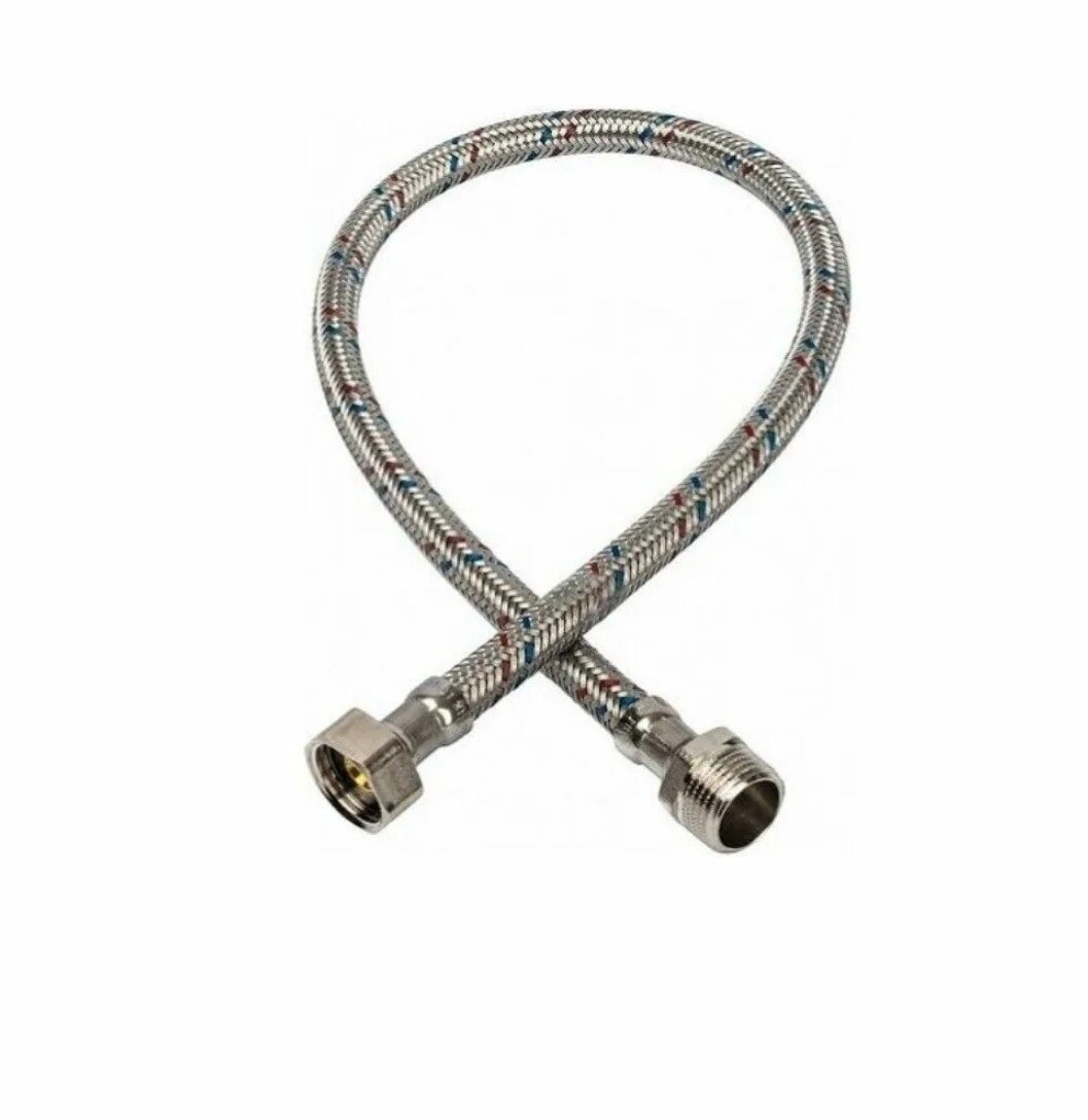 Гибкая подводка для воды 1/2"х1/2", 1.5 м, гайка-штуцер, Victoria