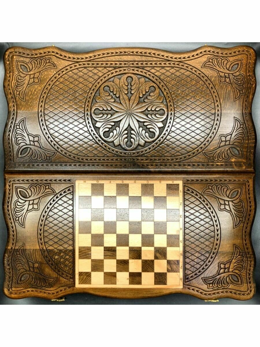 Нарды резные авторские "Орнамент Узор" большие 60см