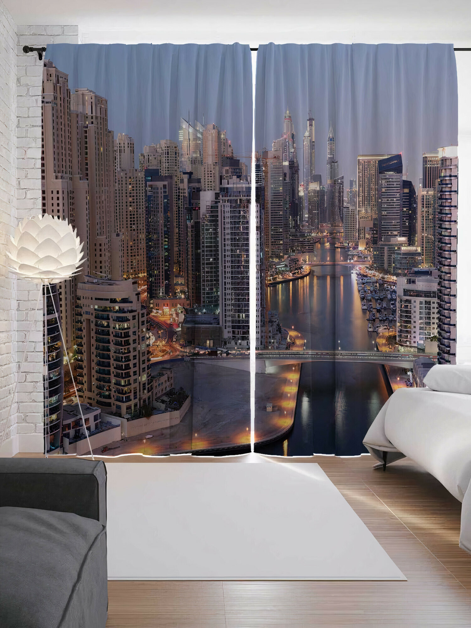 Фотошторы из ткани габардин 150-260 см 2 шт. /3D шторы / В детскую / Для гостиной, спальни и кухни