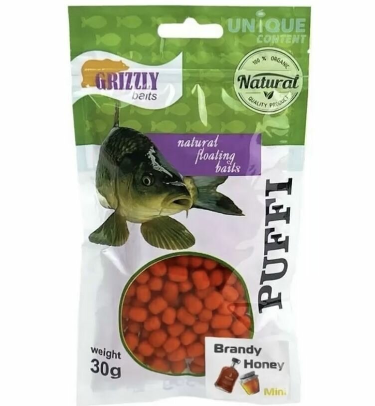 Прикормка для рыб воздушное пенотесто Grizzly baits 30г коньяк с мёдом мини