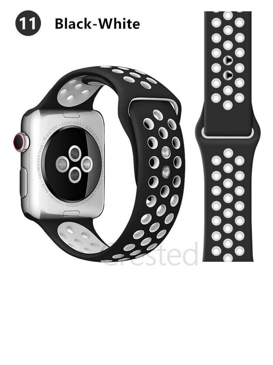 Силиконовый ремешок для Apple Watch диапазон 38/40/41 мм Дышащий браслет Спортивный браслет iWatch