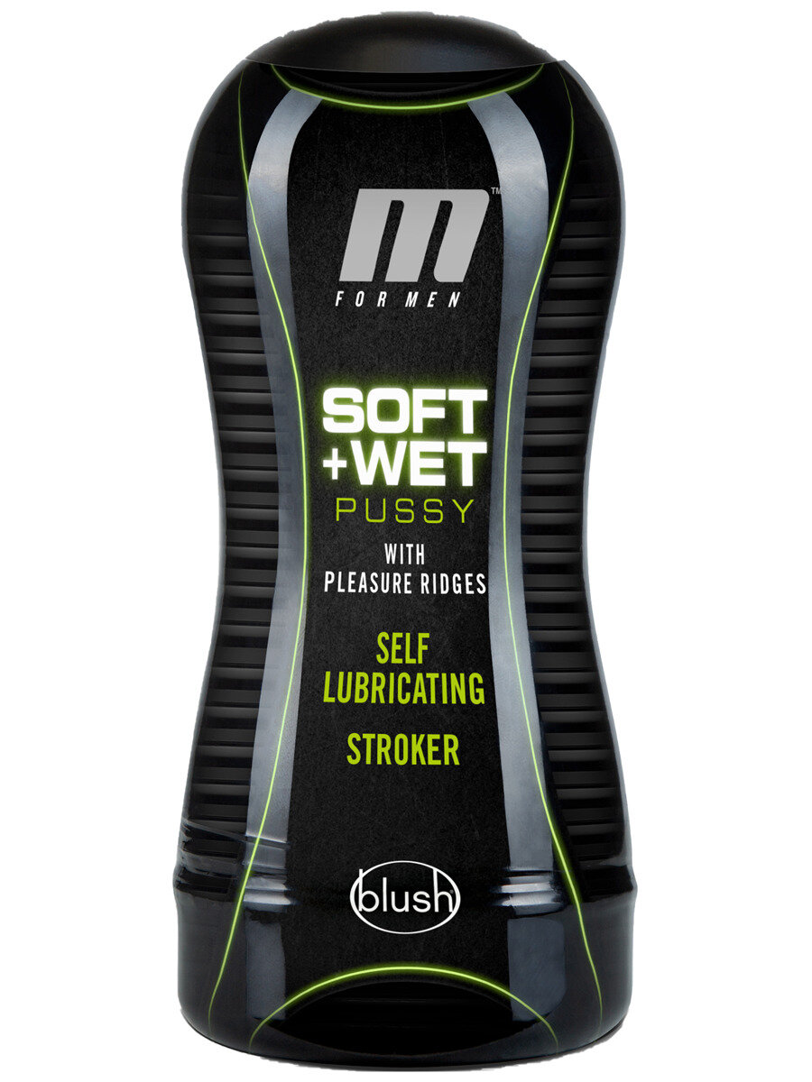 Мастурбатор для мужчин в пластиковой колбе: вагина "M FOR MEN SOFT AND WET STROKER VANILLA" 8см