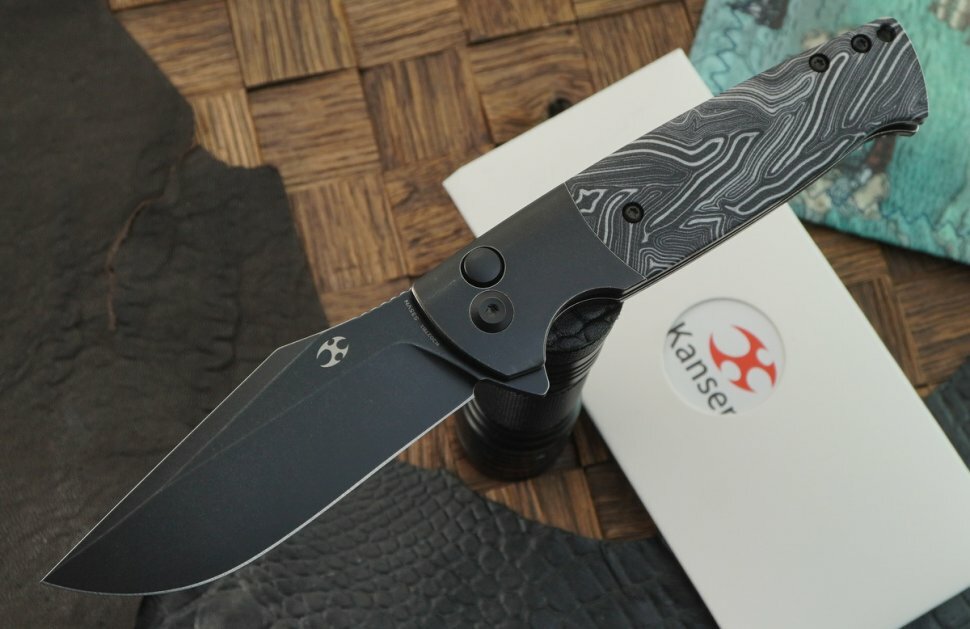 Складной нож Kansept Knives Shikari SBL, сталь CPM S35VN, BSW, рукоять титан, белый Gmascus