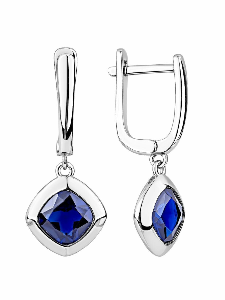 Серьги с подвесками, серебро, 925 проба, фианит